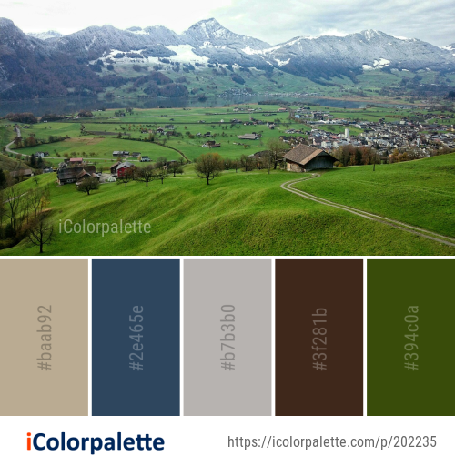 Color Palette Ideas from Grassland Mountain Village Range Image ...