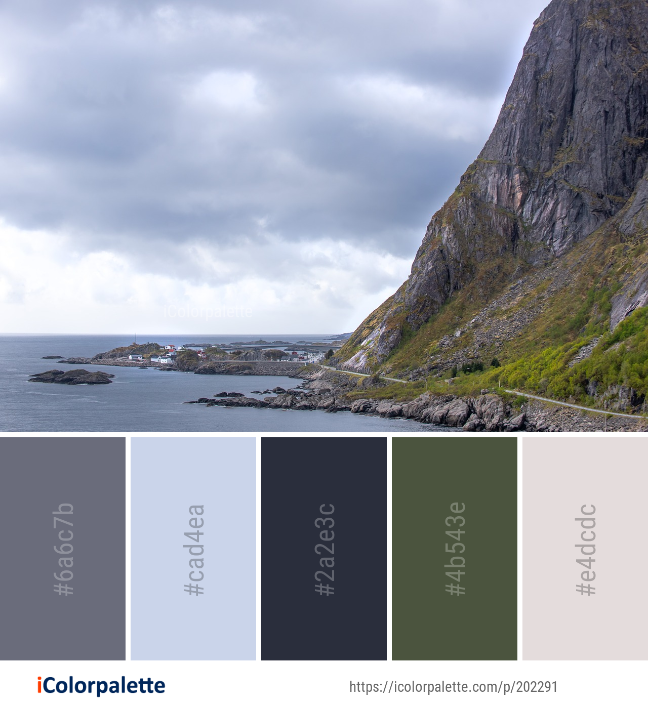 Color Palette Ideas from Coast Cliff Sky Image | iColorpalette