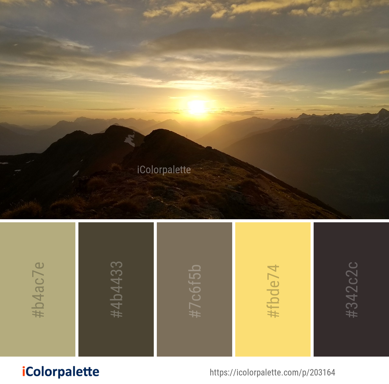 Color Palette Ideas from Sky Mountainous Landforms Ridge Image ...