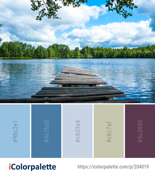 Color Palette Ideas from Water Reflection Sky Image | iColorpalette