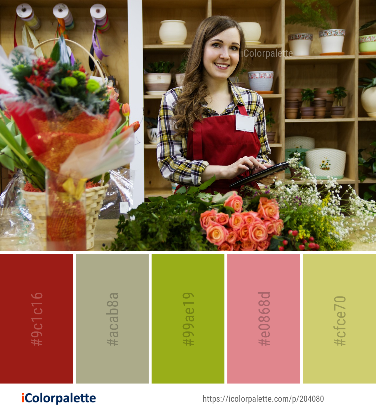 Color Palette Ideas from Flower Arranging Floristry Image | iColorpalette