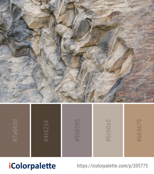 Color Palette Ideas from Rock Bedrock Geology Image | iColorpalette