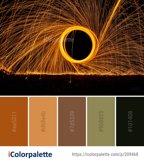 Color Palette Ideas from Yellow Night Light Image | iColorpalette