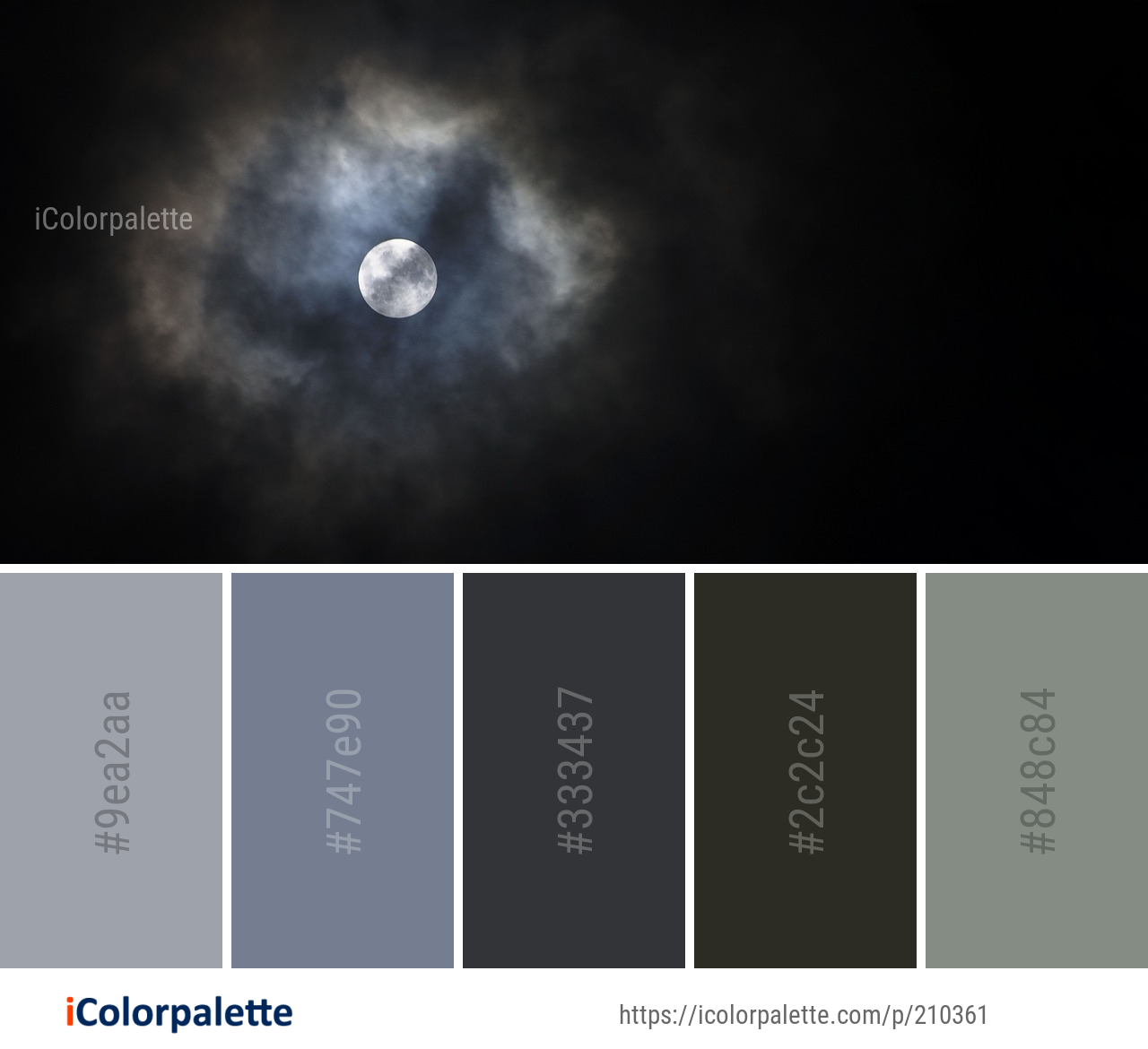 Color Palette Ideas from Atmosphere Sky Moon Image | iColorpalette