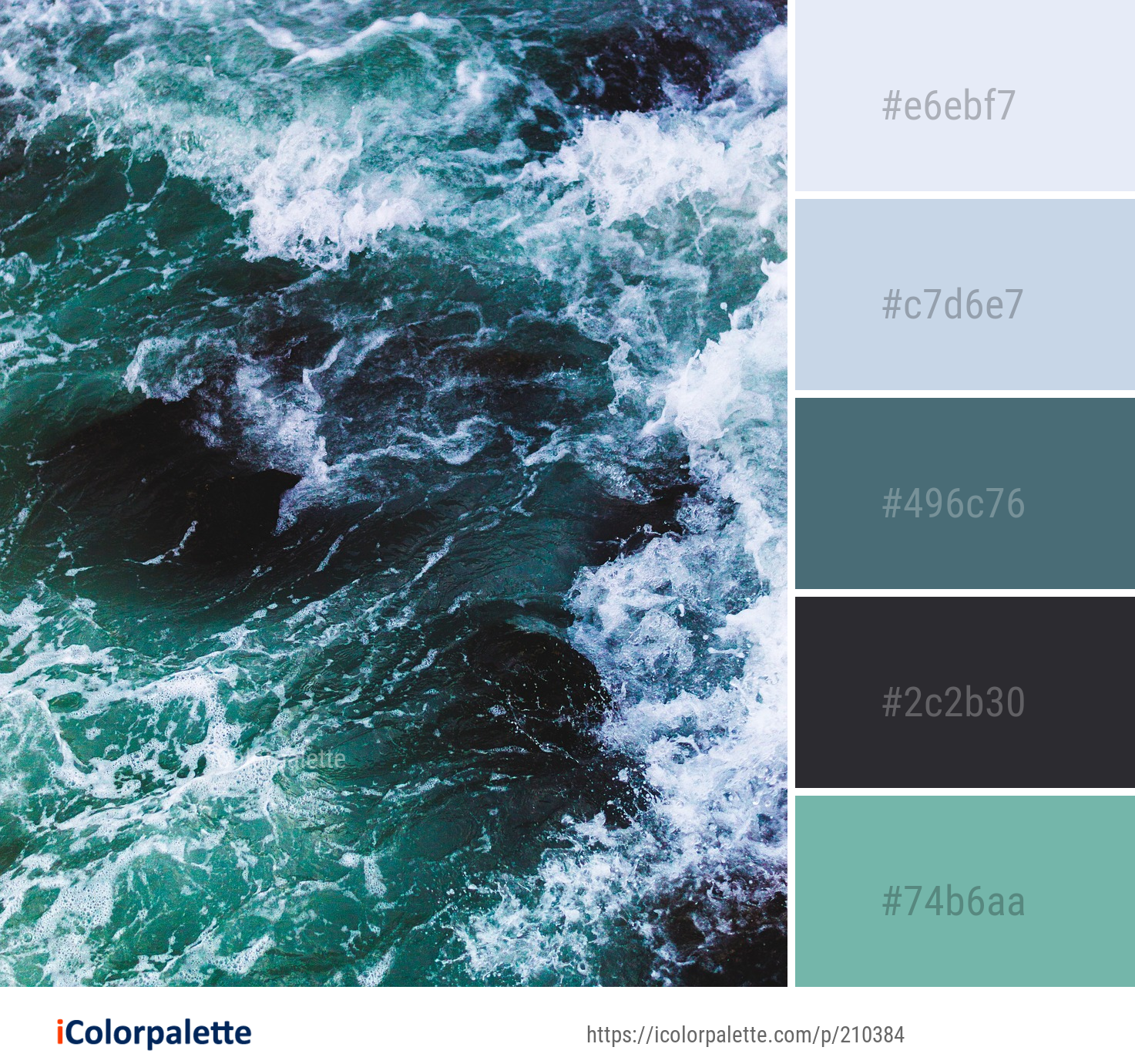 Color Palette Ideas from Water Sea Wave Image | iColorpalette