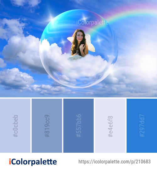 Color Palette Ideas from Sky Blue Cloud Image | iColorPalette