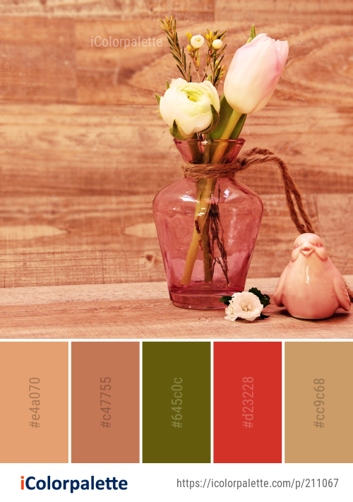 Color Palette Ideas from Flower Pink Vase Image | iColorpalette