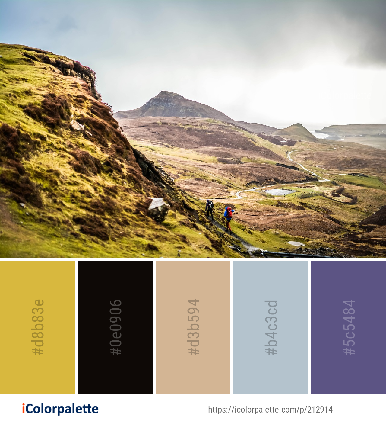 Color Palette Ideas from Highland Mountainous Landforms Sky Image ...