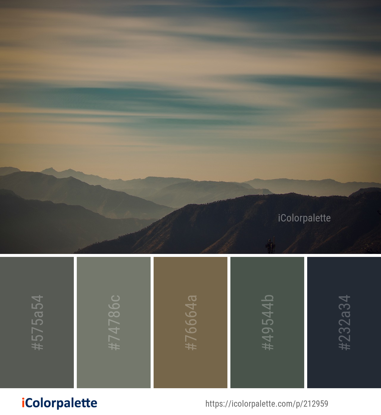 Color Palette Ideas from Sky Cloud Mountainous Landforms Image ...