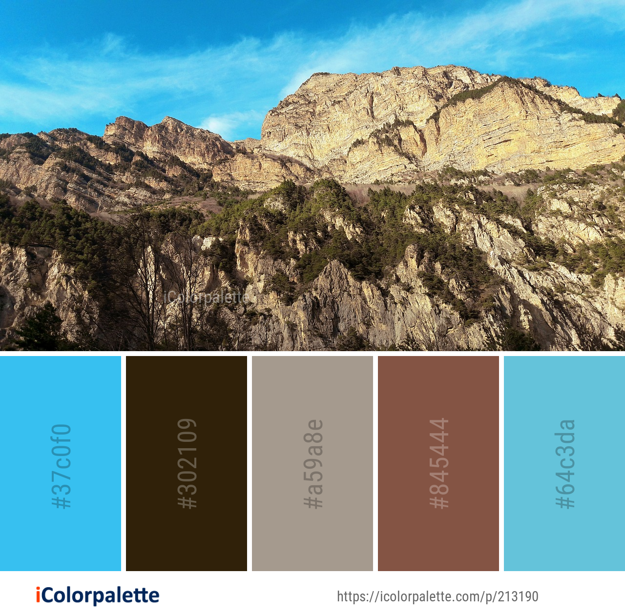 Color Palette Ideas from Mountainous Landforms Mountain Sky Image ...