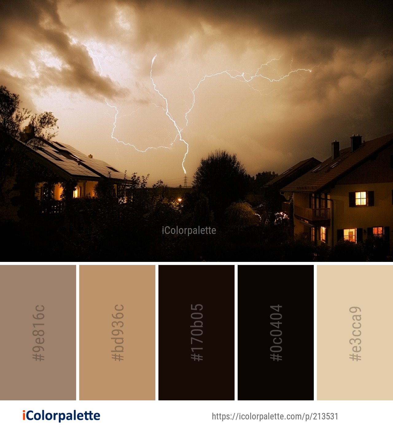 Color Palette Ideas from Sky Lightning Cloud Image | iColorpalette