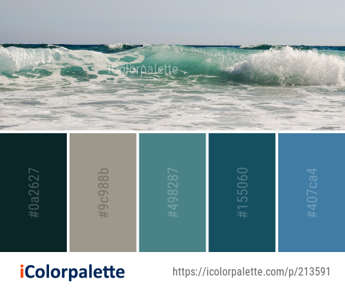 Color Palette Ideas from Wave Sea Wind Image | iColorpalette