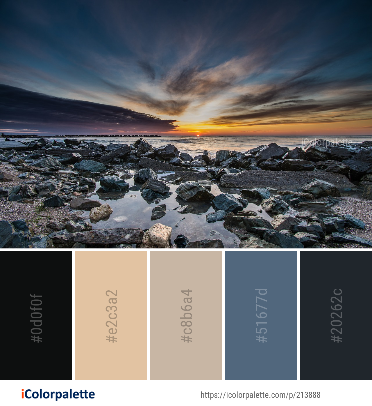 Color Palette Ideas from Sky Horizon Shore Image | iColorpalette