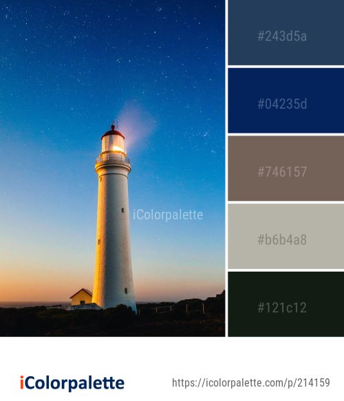 Color Palette Ideas from Lighthouse Tower Sky Image | iColorPalette