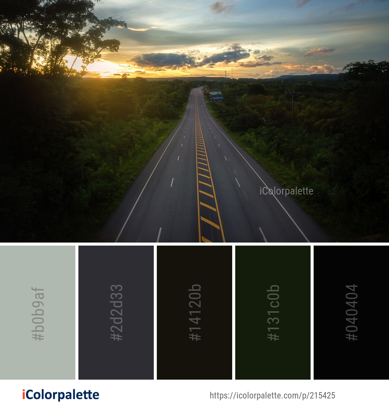 Color Palette Ideas from Road Sky Highway Image | iColorpalette