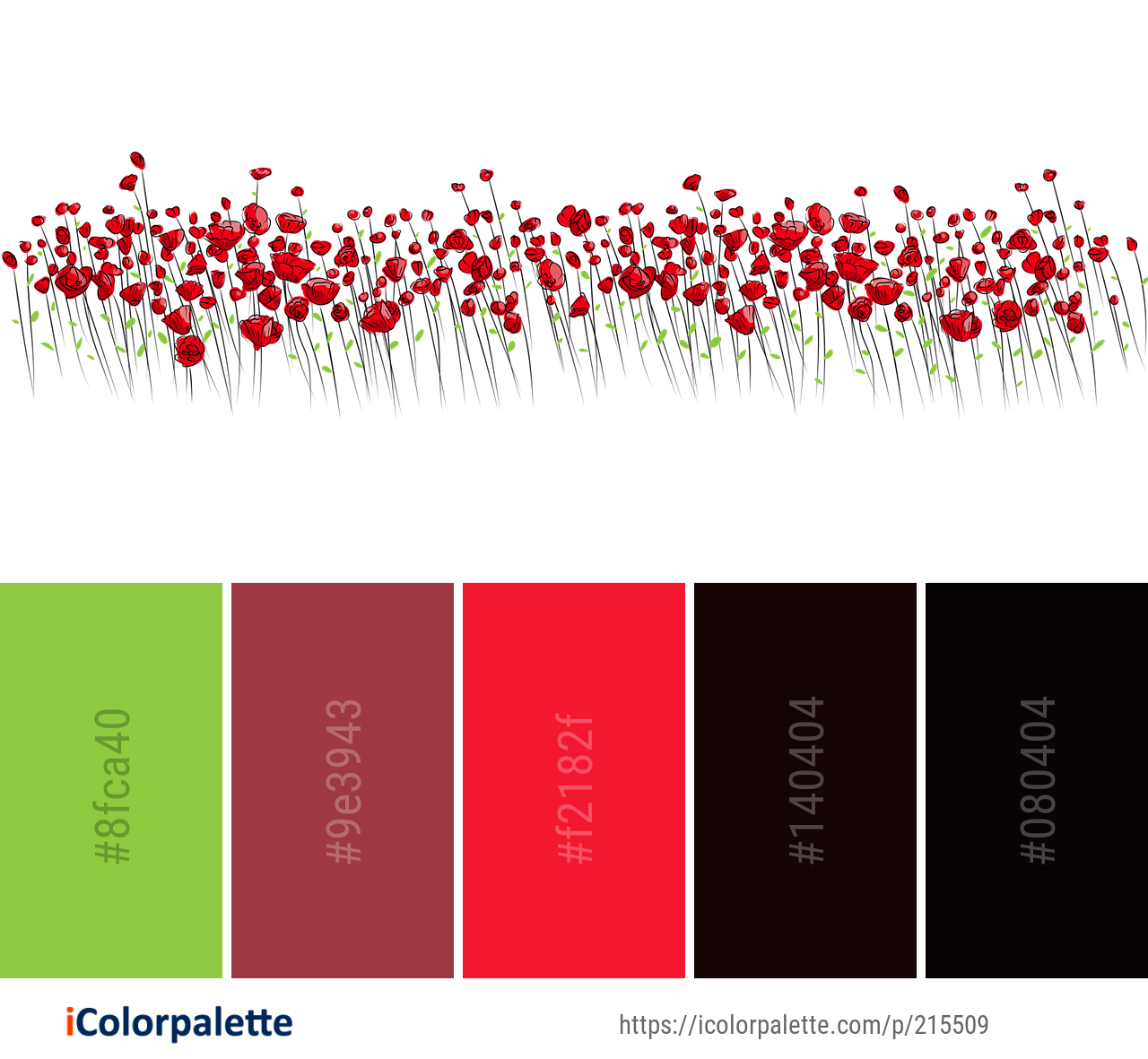 Color Palette Ideas from Red Flower Flowering Plant Image | iColorpalette