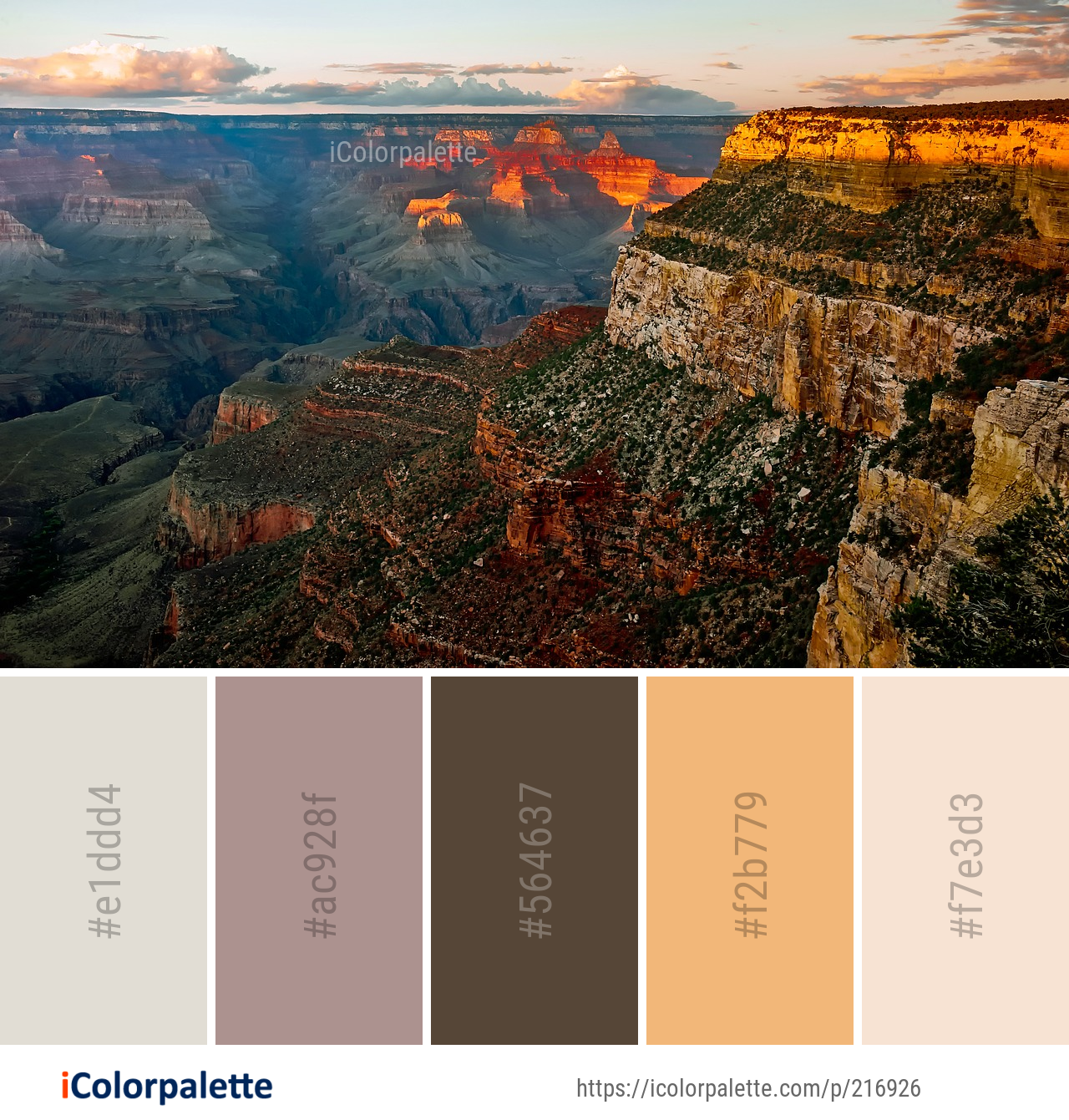 Color Palette Ideas from Nature Canyon Sky Image | iColorpalette