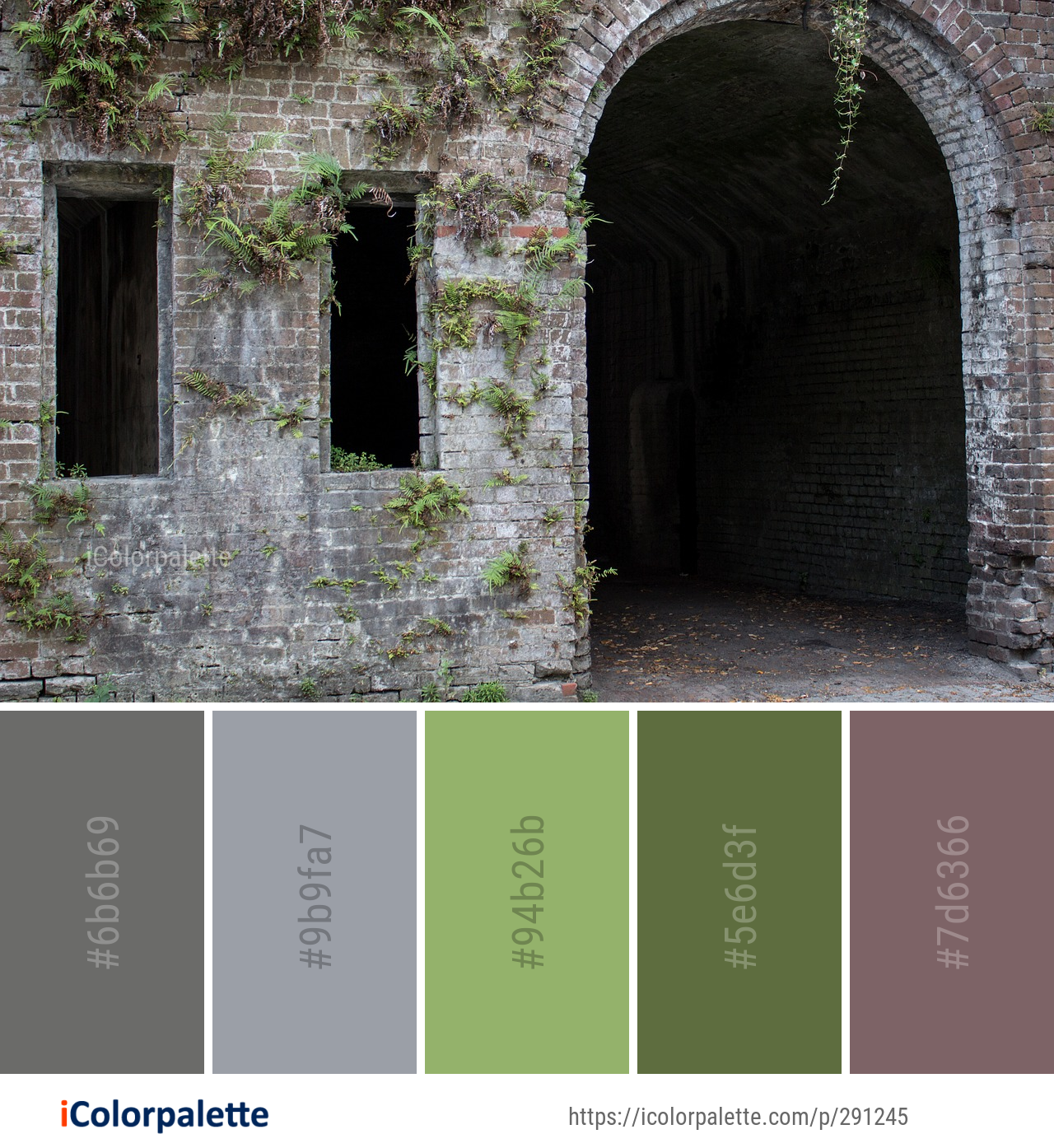 Color Palette Ideas from Arch Wall Ruins Image | iColorpalette