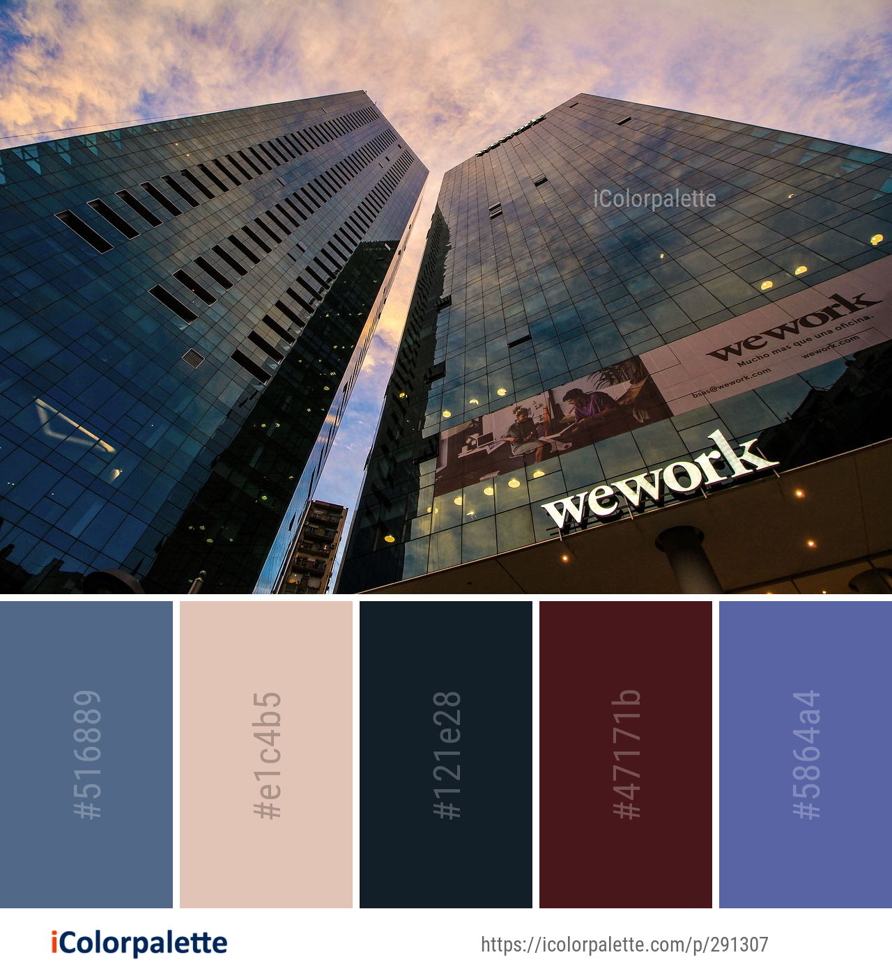Color Palette Ideas from Metropolitan Area Sky Building Image ...