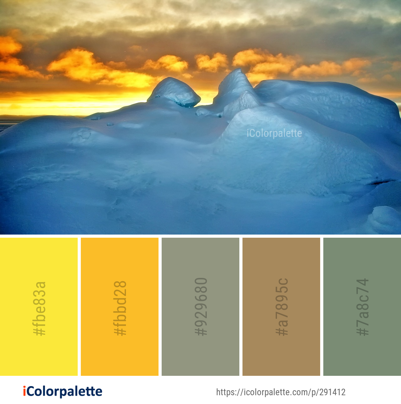 Color Palette Ideas from Iceberg Sky Arctic Image | iColorpalette