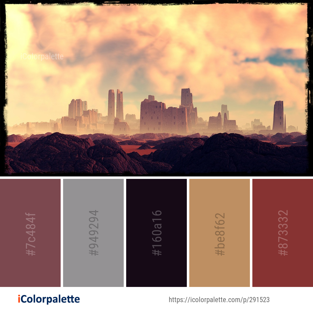 Color Palette Ideas from Sky Skyline Cityscape Image | iColorpalette