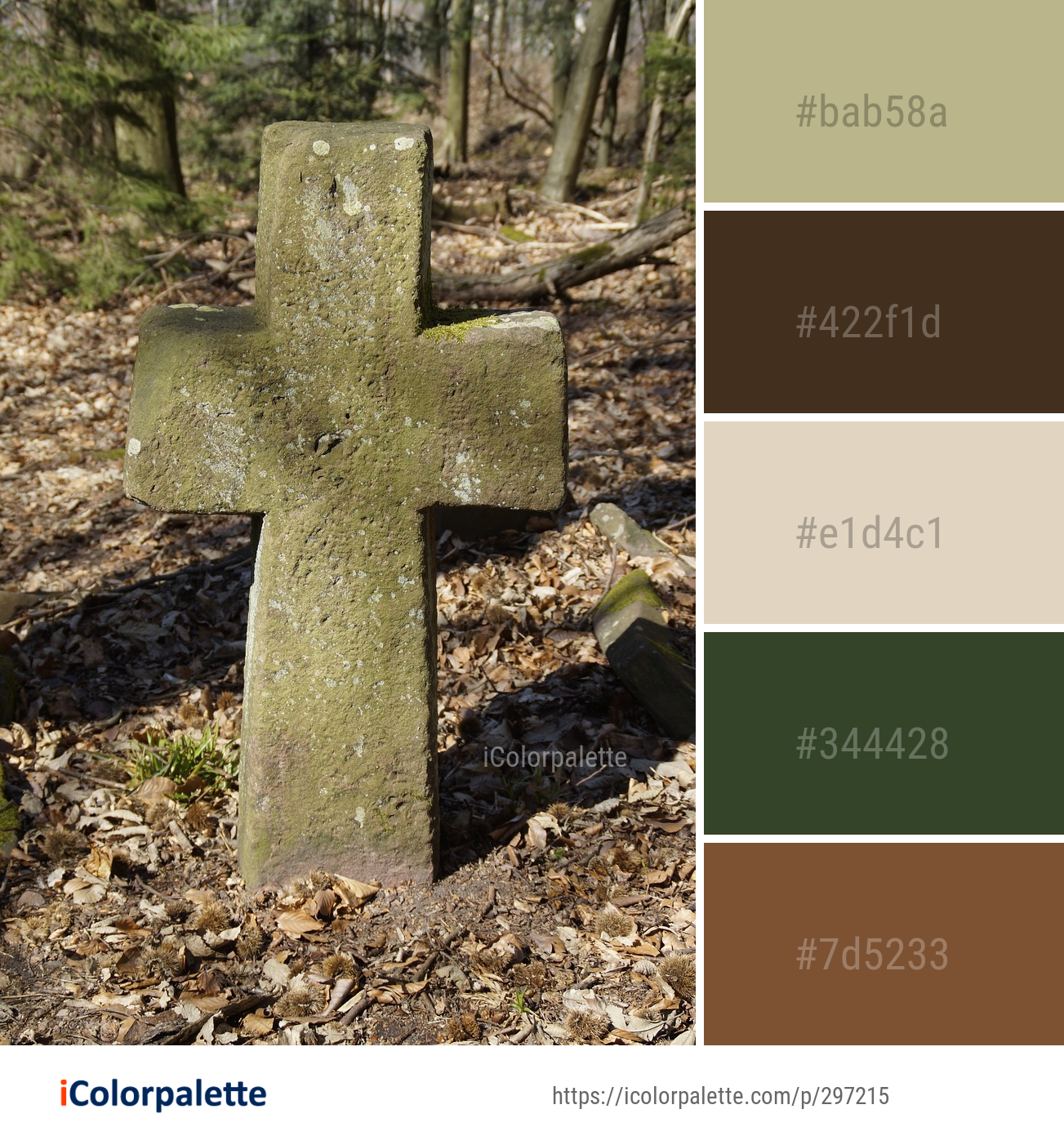 Color Palette Ideas from Grave Cross Headstone Image | iColorpalette