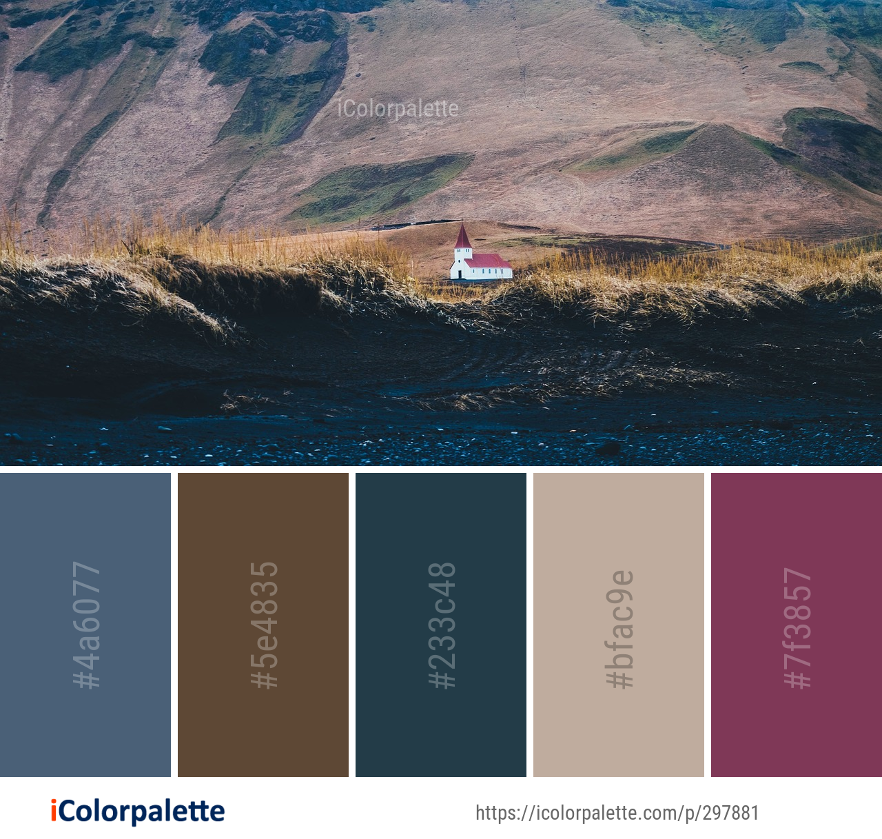 Color Palette Ideas from Sky Highland Water Image | iColorpalette