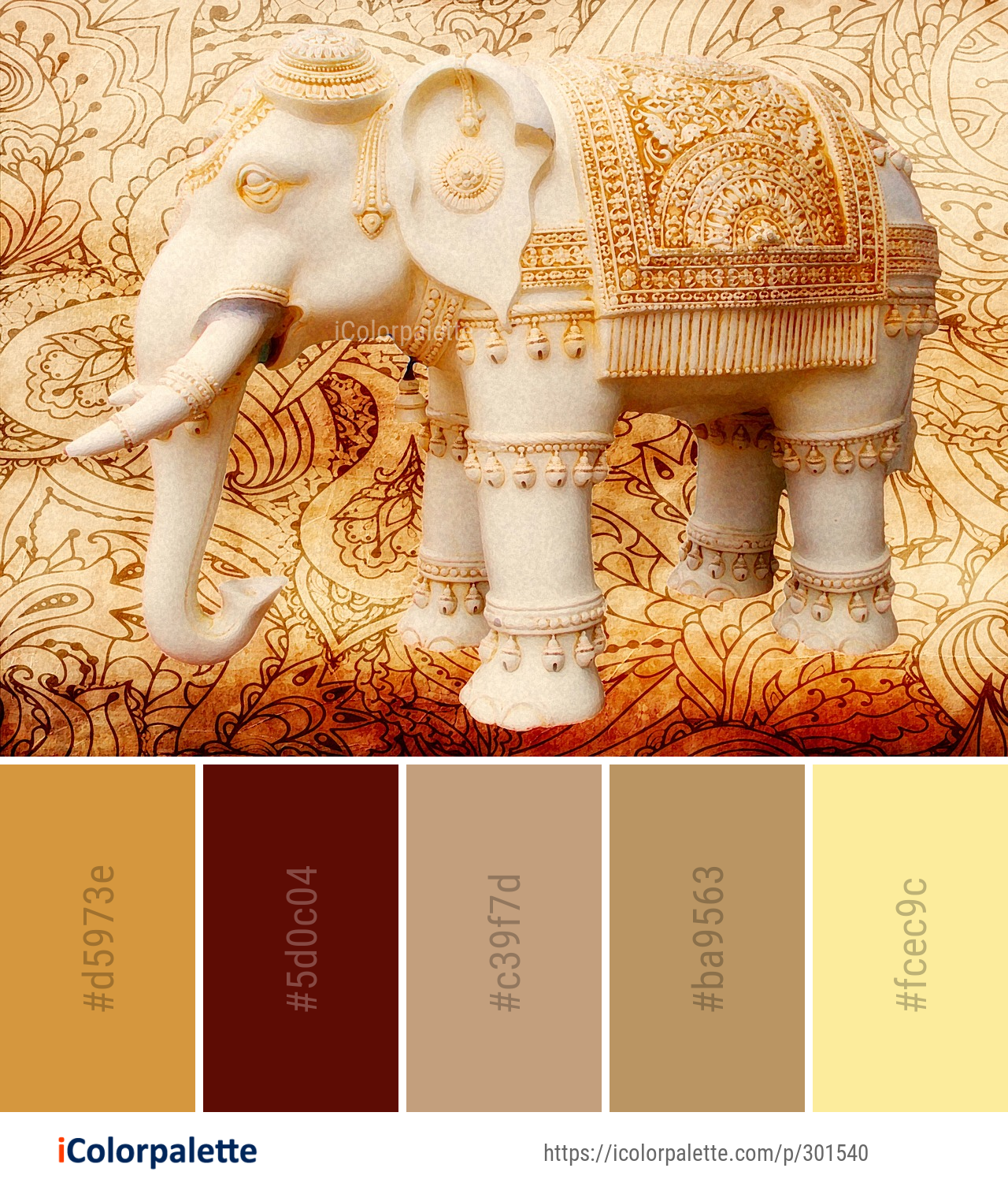 Color Palette Ideas from Temple Carving Image | iColorpalette