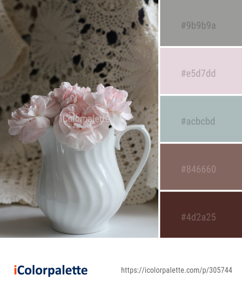 Color Palette Ideas from Pink Flower Vase Image | iColorpalette