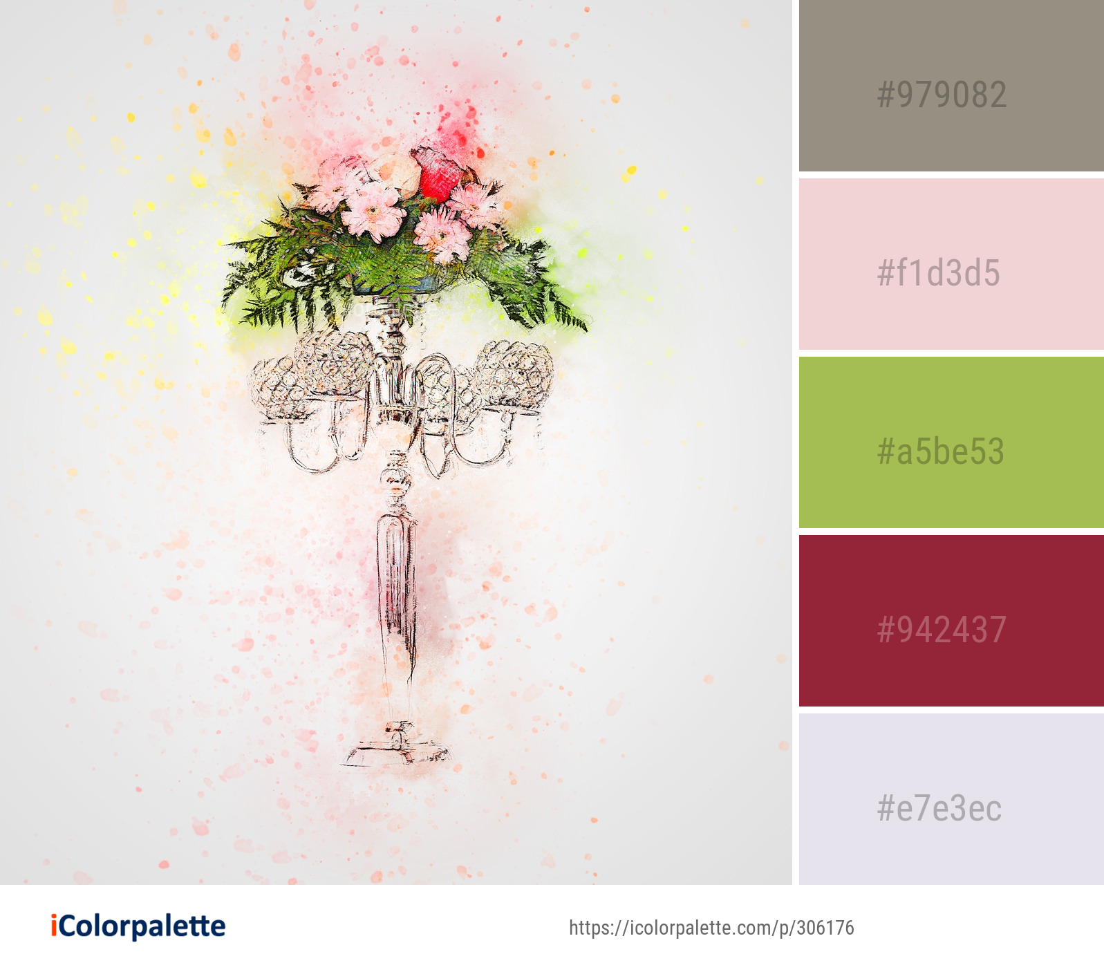 Color Palette Ideas from Flower Pink Arranging Image | iColorpalette