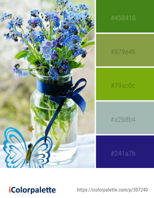 Color Palette Ideas from Blue Flower Plant Image | iColorpalette
