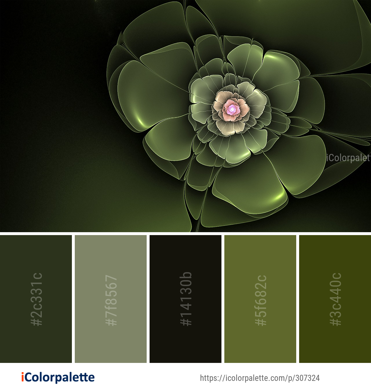 Color Palette Ideas from Flora Flower Green Image | iColorpalette