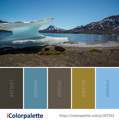 Color Palette Ideas from Water Sky Glacial Lake Image | iColorpalette