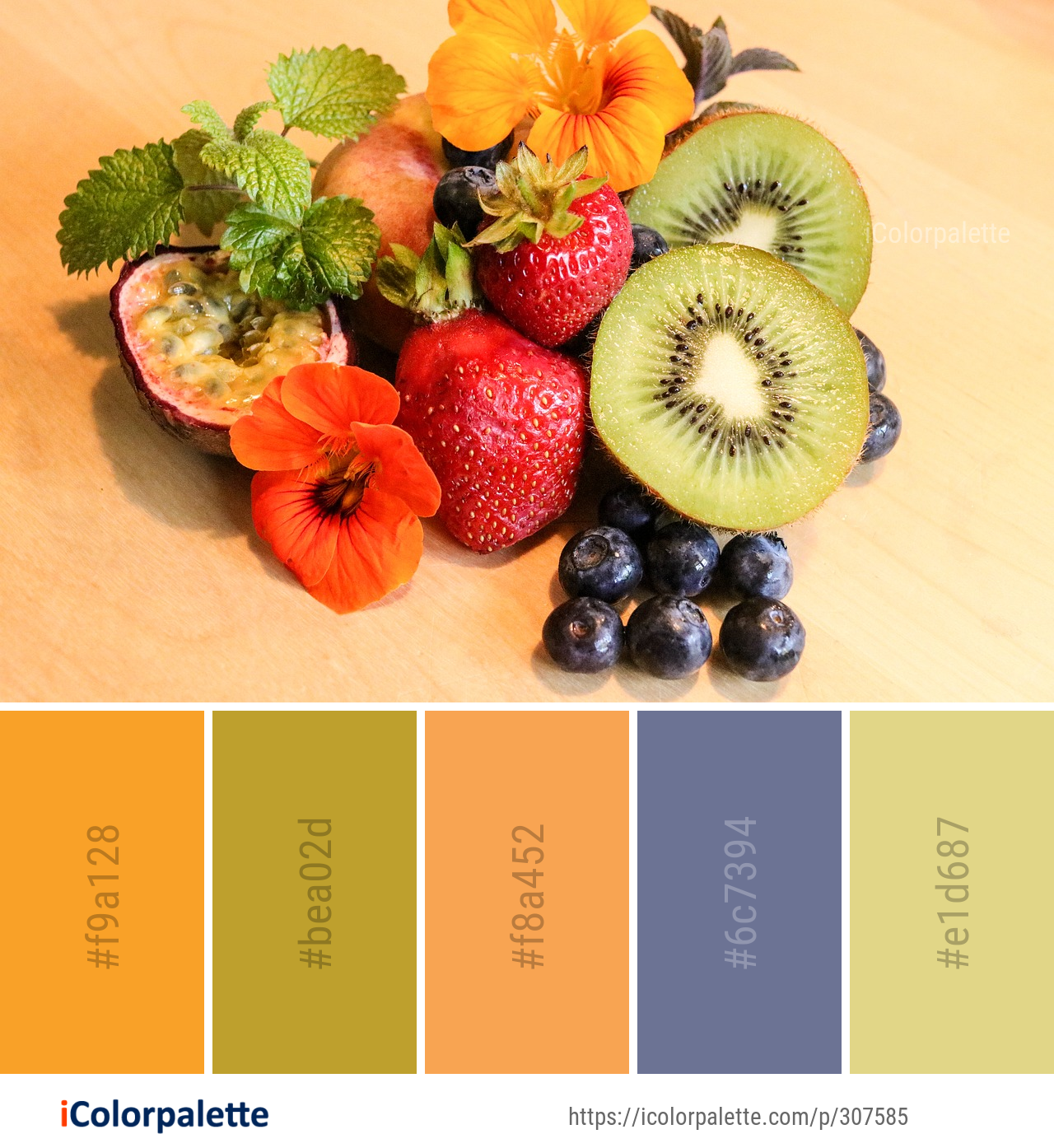 Color Palette Ideas from Natural Foods Fruit Food Image | iColorpalette