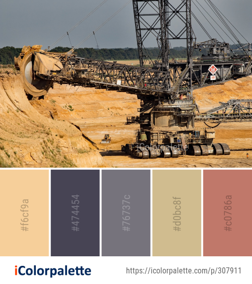Color Palette Ideas from Mining Sand Construction Image | iColorpalette