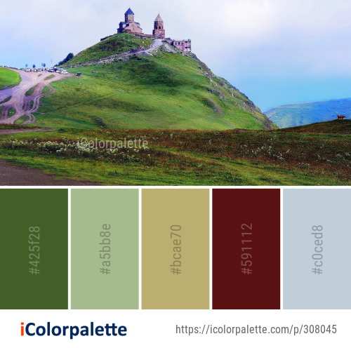Color Palette Ideas from Green Mountainous Landforms Highland Image ...