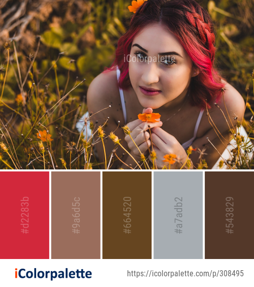 Color Palette Ideas from Beauty Human Hair Color Girl Image | iColorPalette