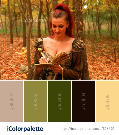 Color Palette Ideas from Lady Autumn Girl Image | iColorpalette