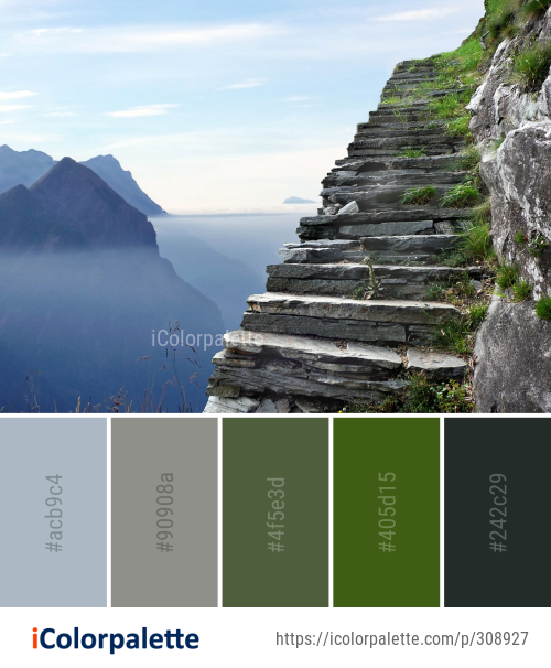 Color Palette Ideas from Cliff Sky Terrain Image | iColorpalette