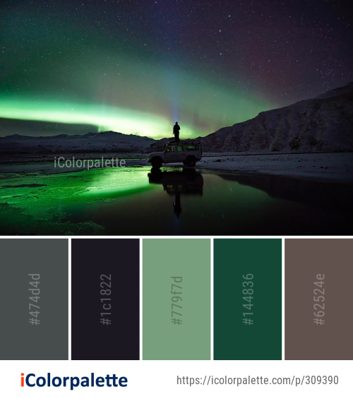 Color Palette Ideas from Nature Aurora Atmosphere Image | iColorpalette