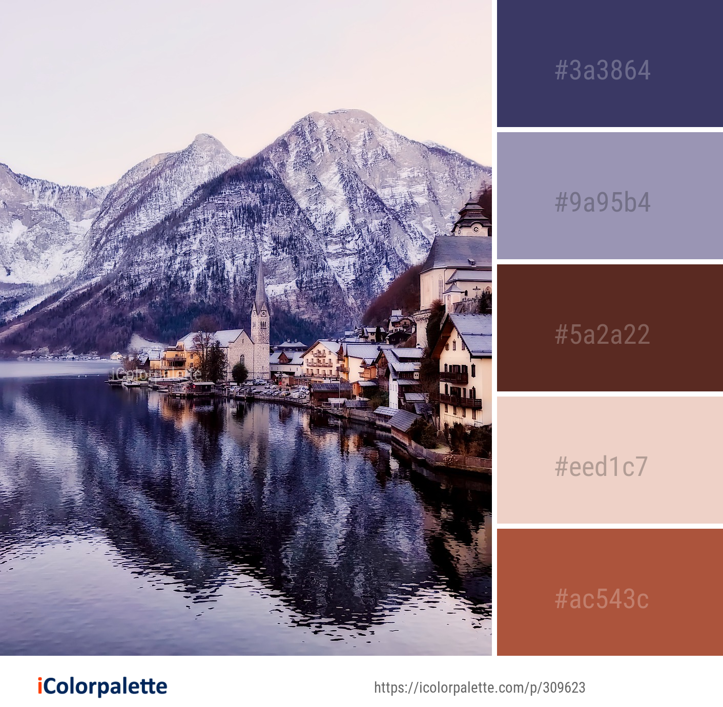 Color Palette Ideas from Reflection Winter Snow Image | iColorpalette