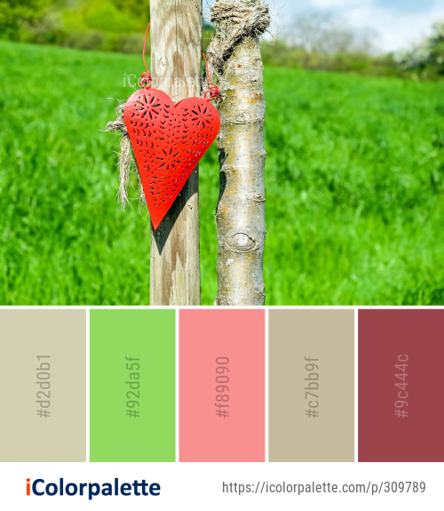 Color Palette Ideas from Grass Meadow Tree Image | iColorpalette
