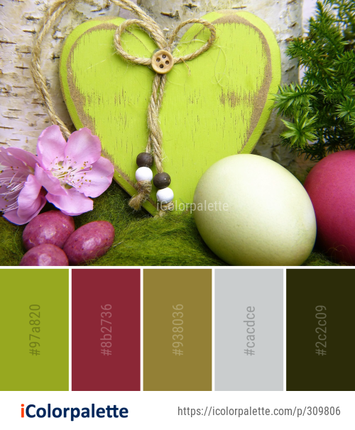 Color Palette Ideas from Easter Egg Grass Image | iColorPalette