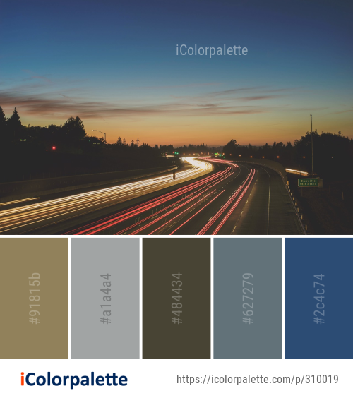 Color Palette Ideas from Road Sky Highway Image | iColorpalette