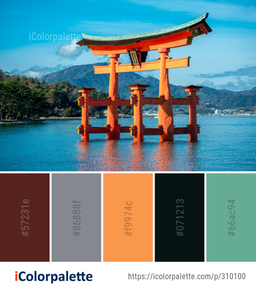 Color Palette Ideas from Chinese Architecture Torii Nature Image ...