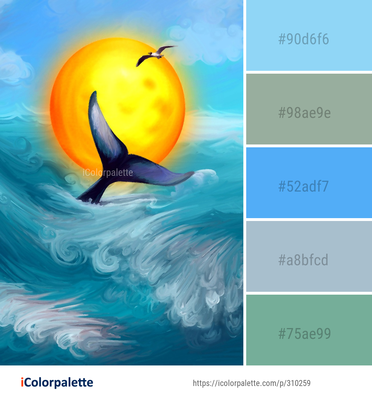 Color Palette Ideas from Marine Mammal Dolphin Image | iColorpalette