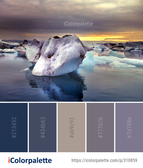 Color Palette Ideas from Iceberg Reflection Water Image | iColorpalette