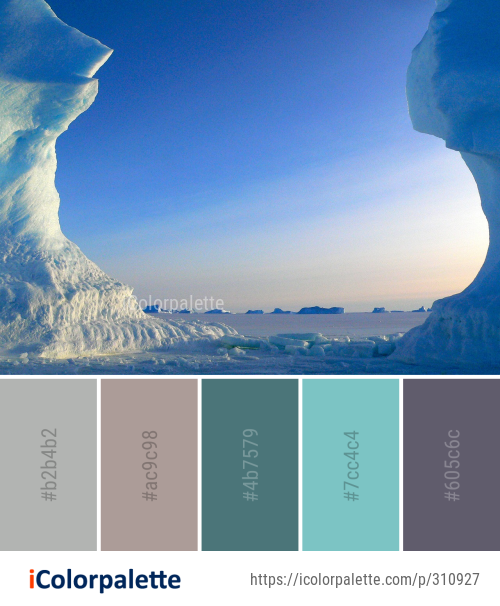 Color Palette Ideas from Sky Iceberg Arctic Image | iColorpalette