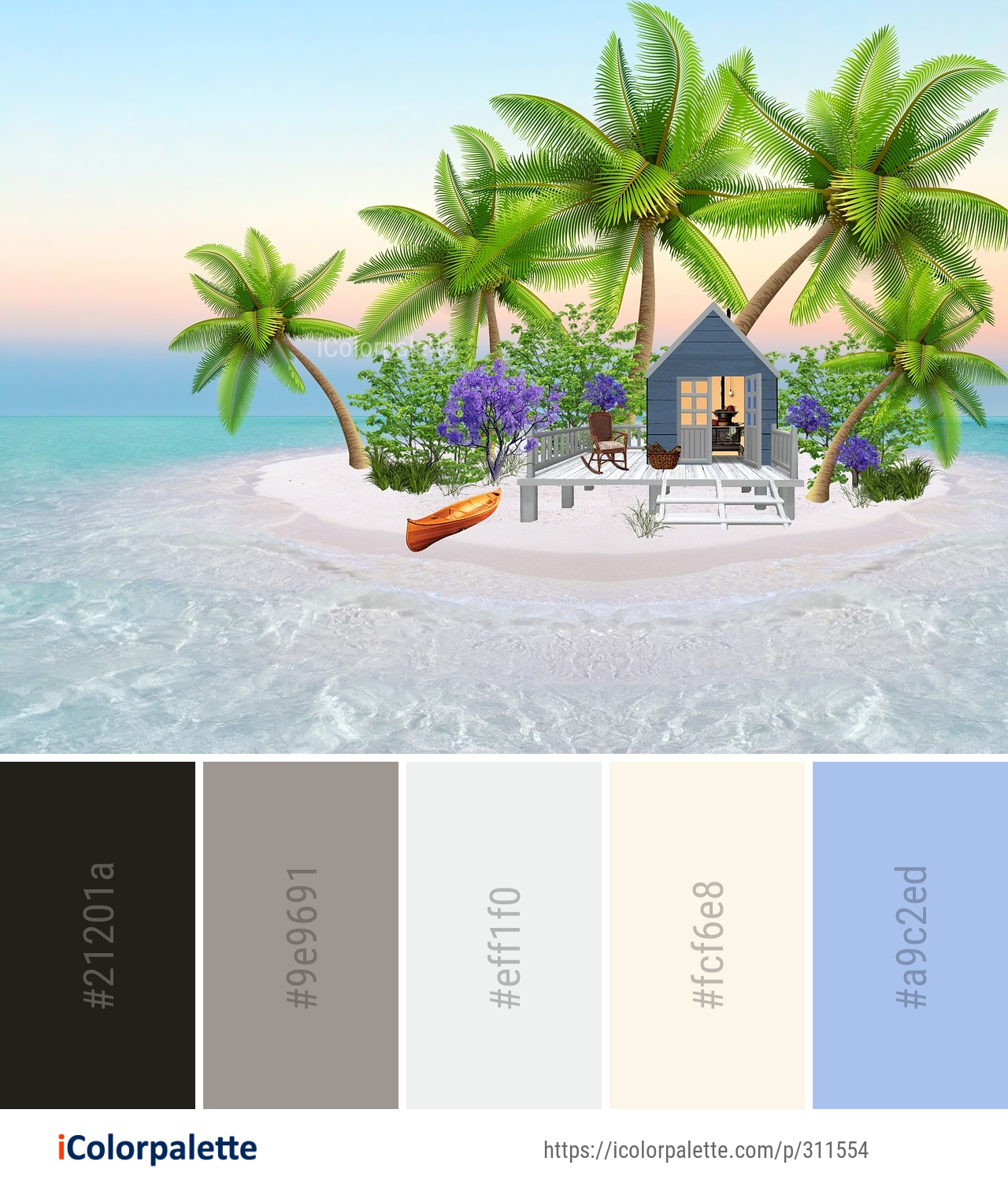 Color Palette Ideas from Palm Tree Arecales Tropics Image | iColorpalette