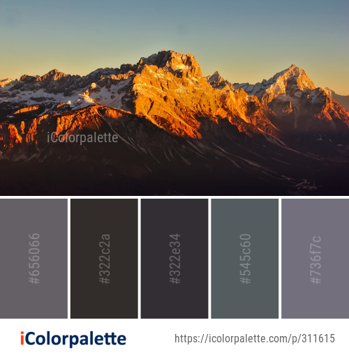 Color Palette Ideas from Mountainous Landforms Mountain Range Image ...
